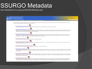 ACCESSING AND USING STATEWIDE AGGREGATED SOIL SURVEY DATA | PPT