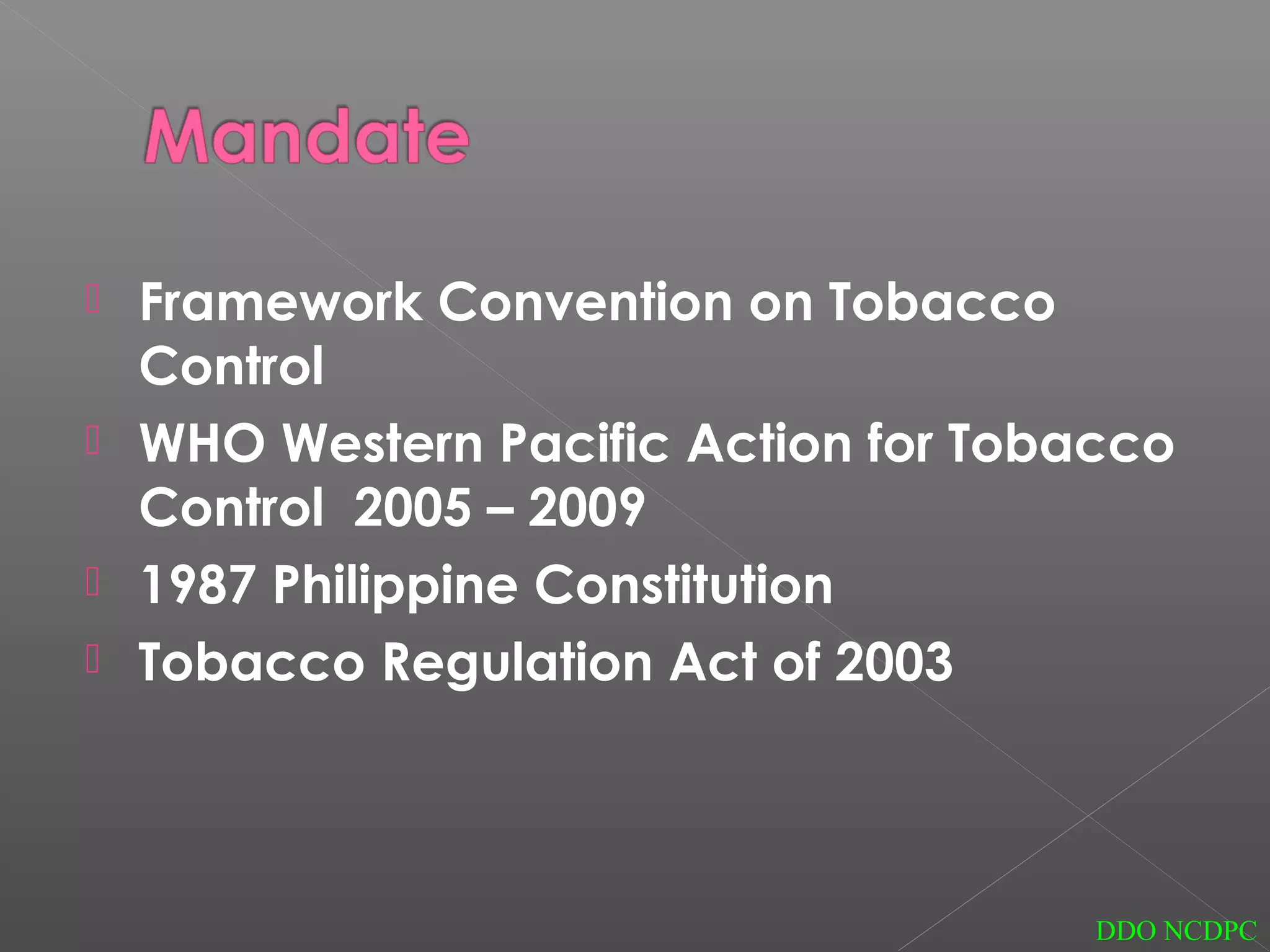 Overview National Tobacco Prevention and Control Program | PPT