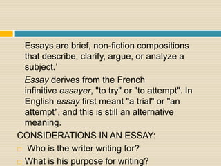 Wl lecture 2 essay 001 | PPTX