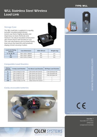 WLL stainless steel telemetry load link (English) | PDF