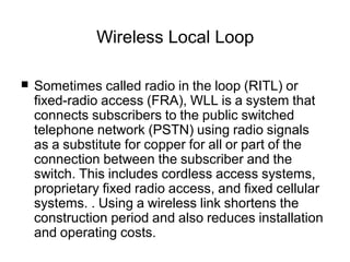 WLL,WLAN & BLUETOOTH | PPT