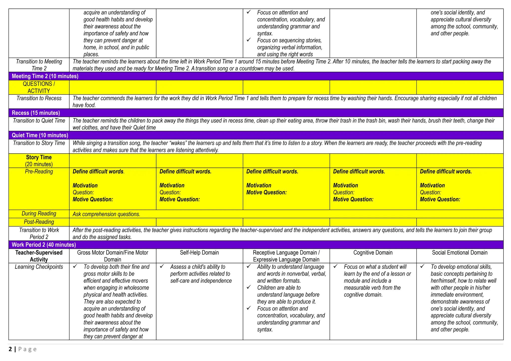 WEEKLYP-KINDERGARTEN ASSESSMENT MID-YEAR | PPT