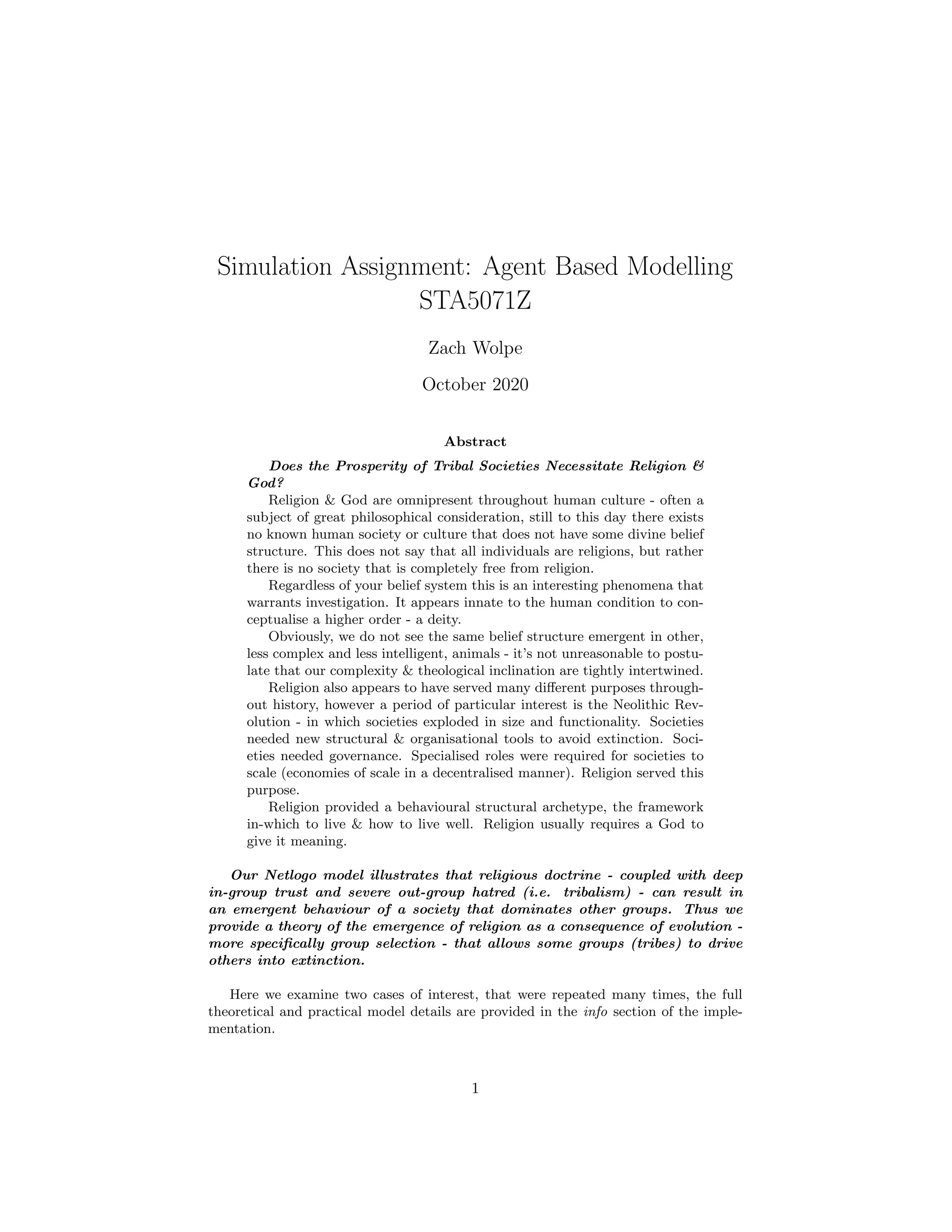 simulation assignment | PDF