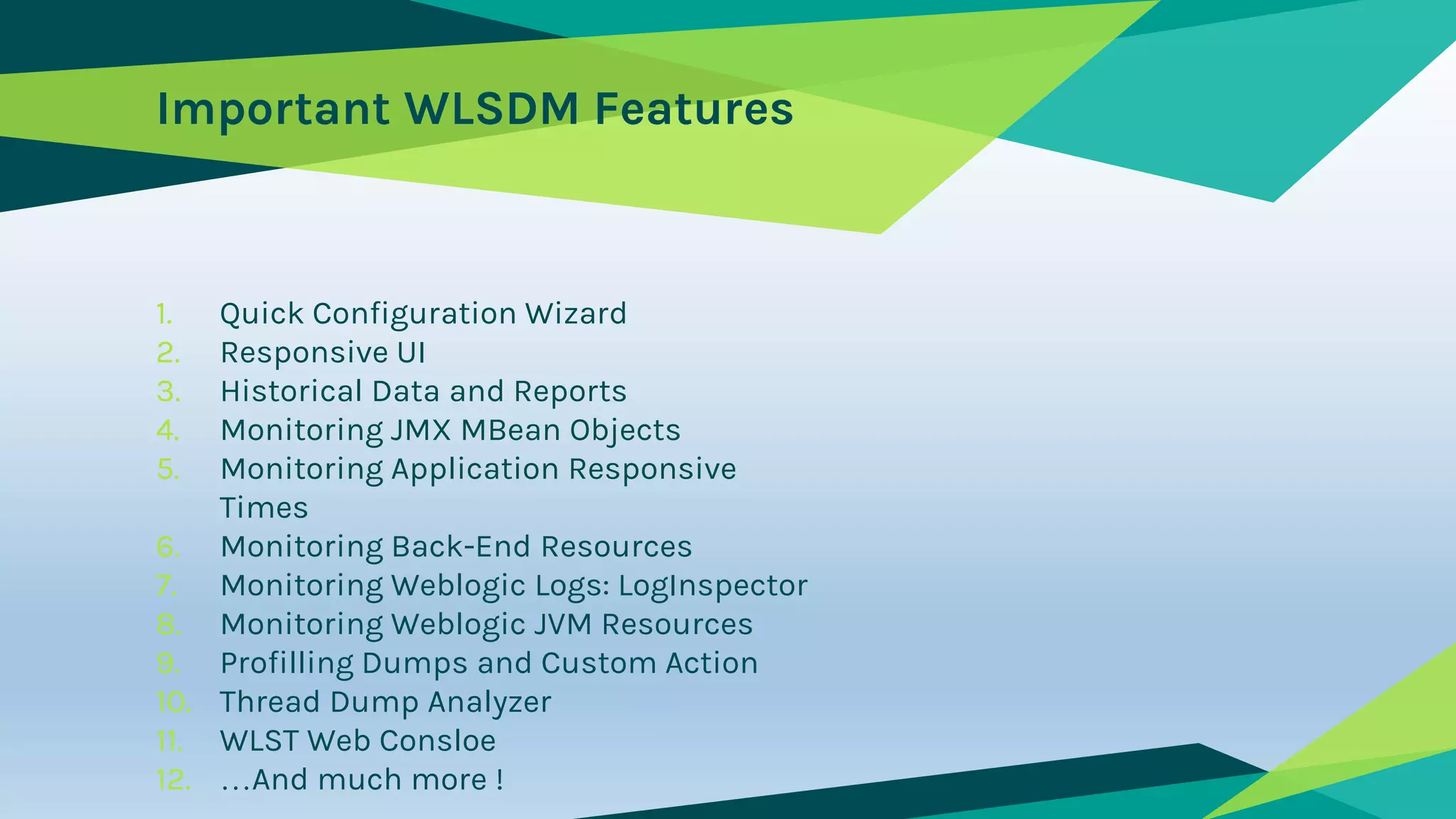 WebLogic Monitoring Solution - WLSDM Presentation | PPTX