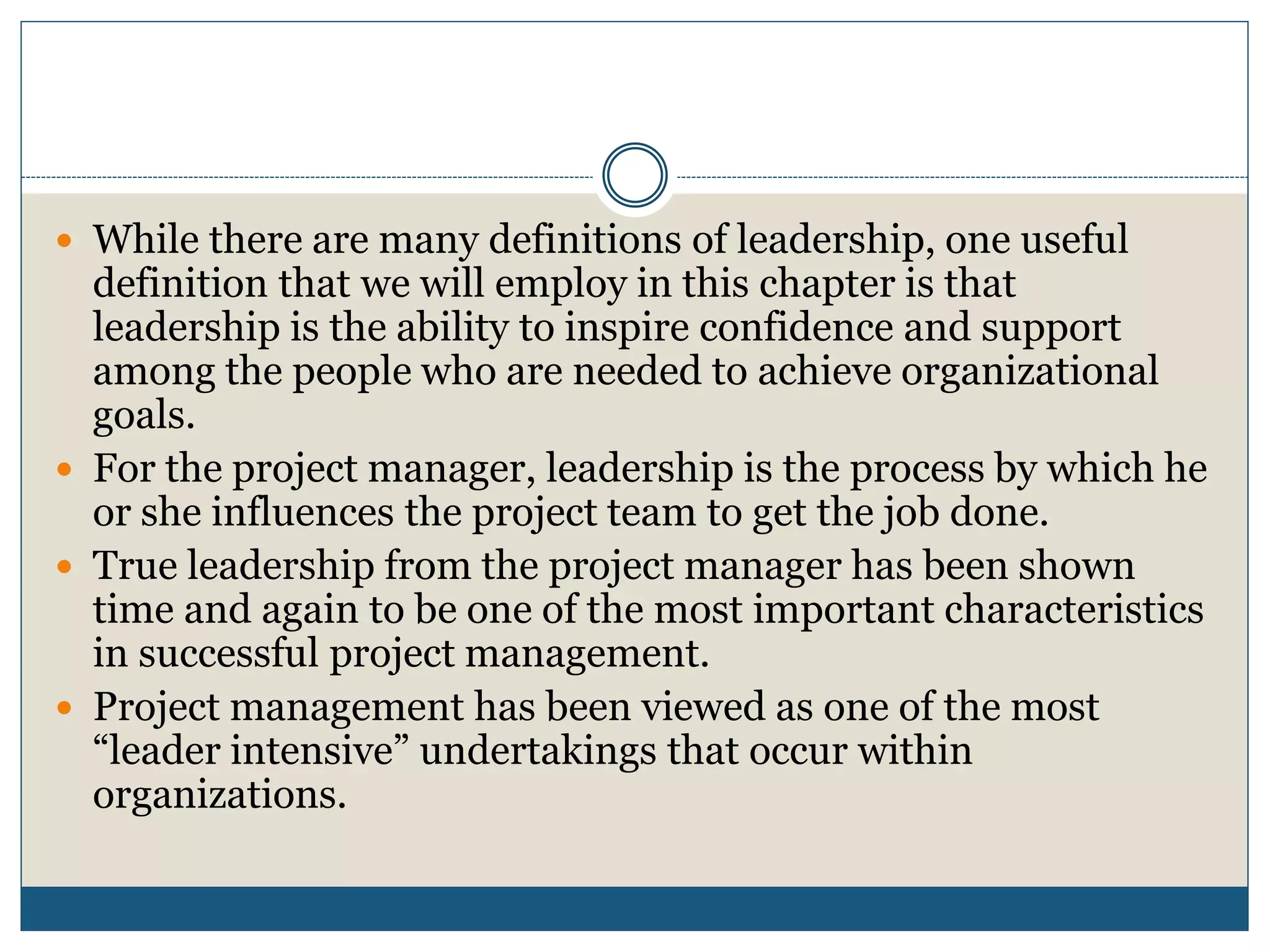 project management leadership, motivation,communication | PPTX