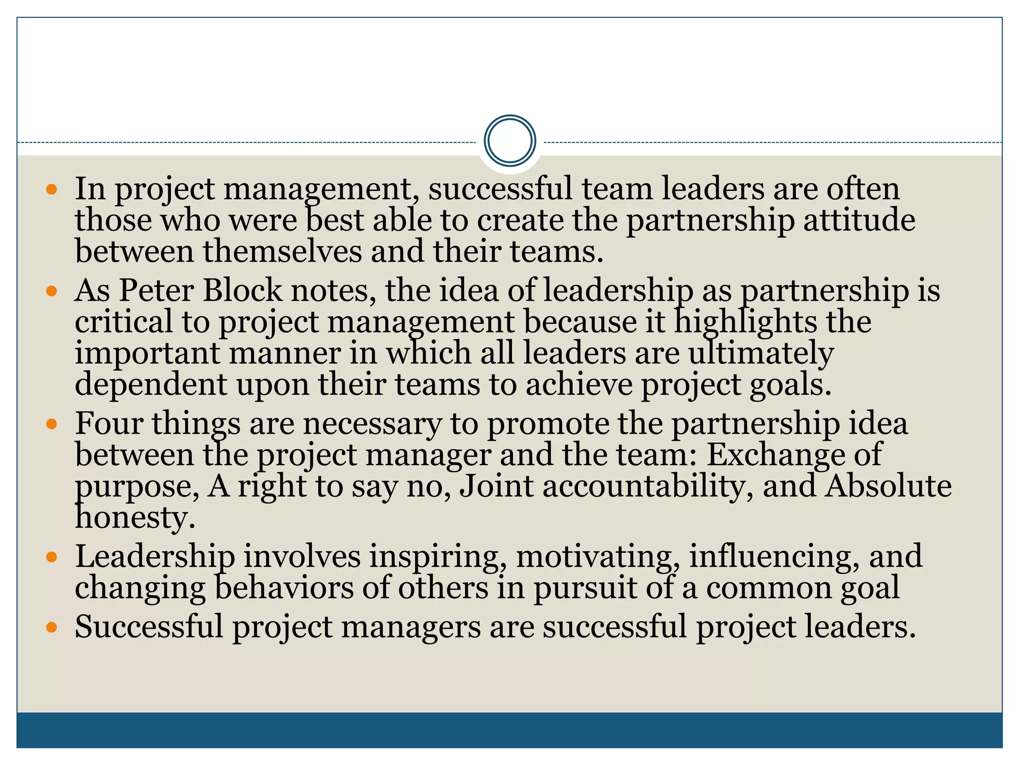 project management leadership, motivation,communication | PPTX