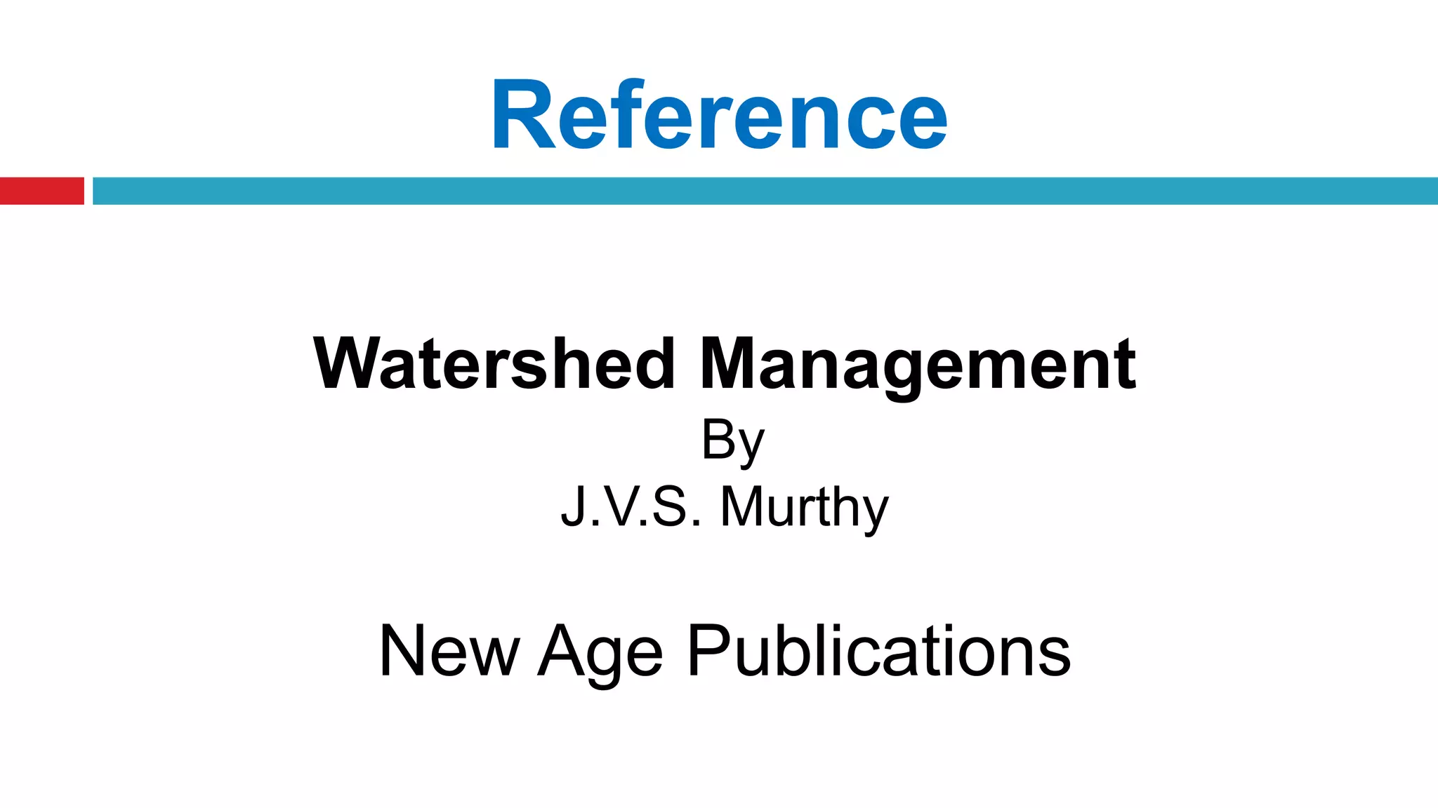 Introduction to Watershed Management | PPTX
