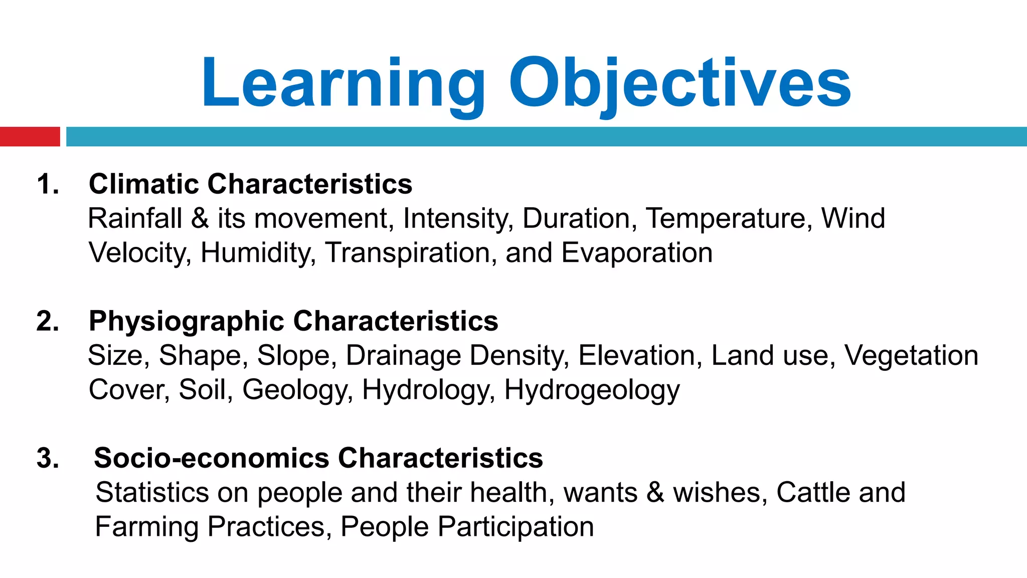 Characteristics of Watershed | PPTX