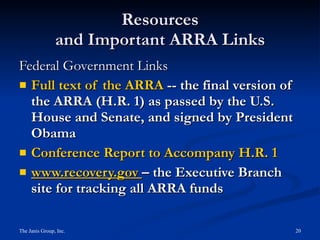 ARRA Recovery Act Overview of Energy Projects | PPT