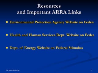 ARRA Recovery Act Overview of Energy Projects | PPT
