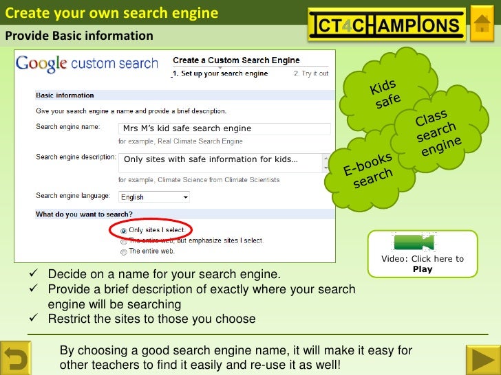 Create your own search engine