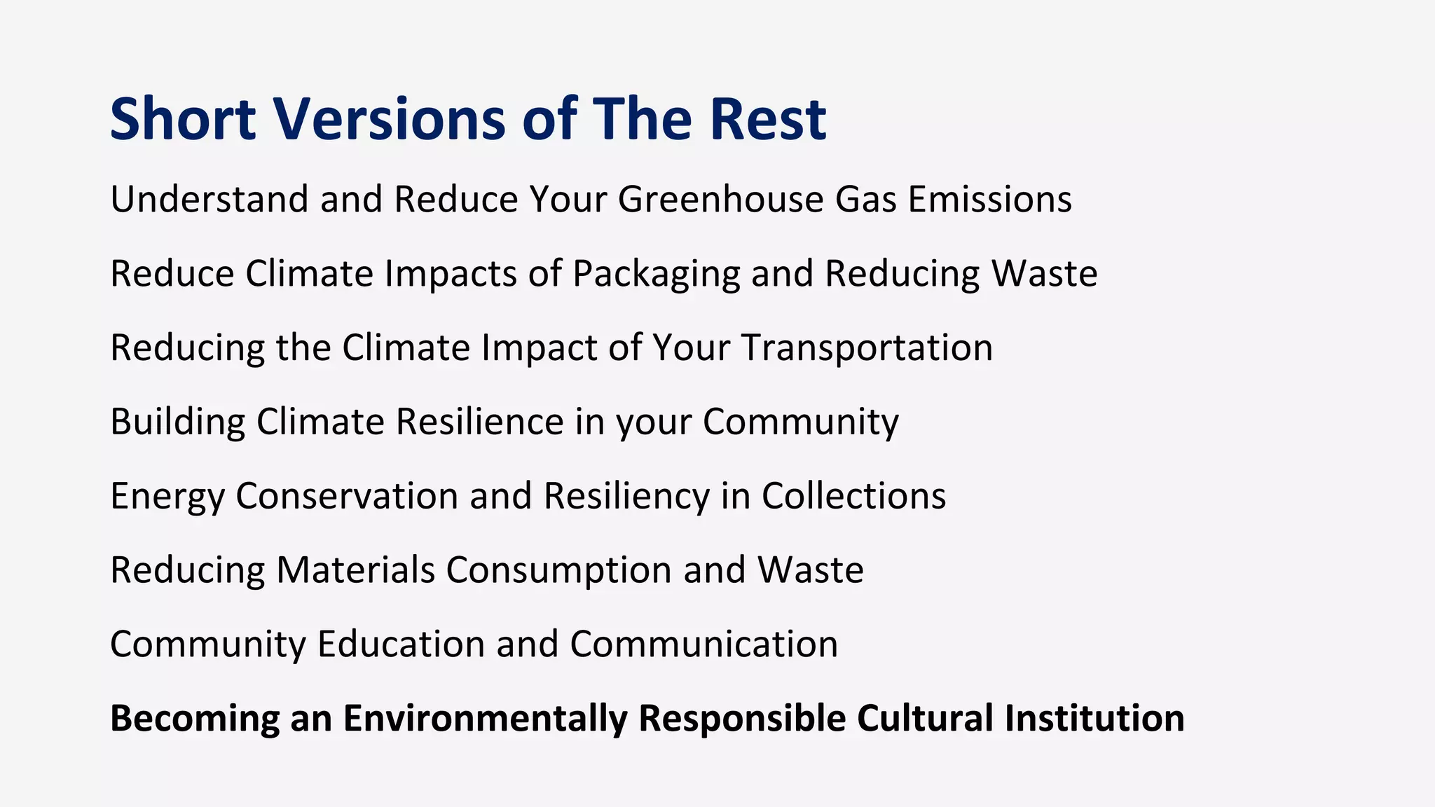 Museums and Climate Change: Creating a Sustainable Path Forward | PPT