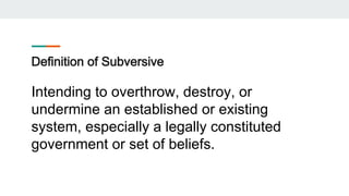 Subversive Definition