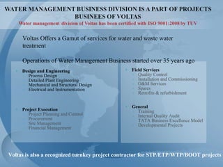 VOLTAS- WATER MANAGEMENT BUSINESS DIVISION | PPT