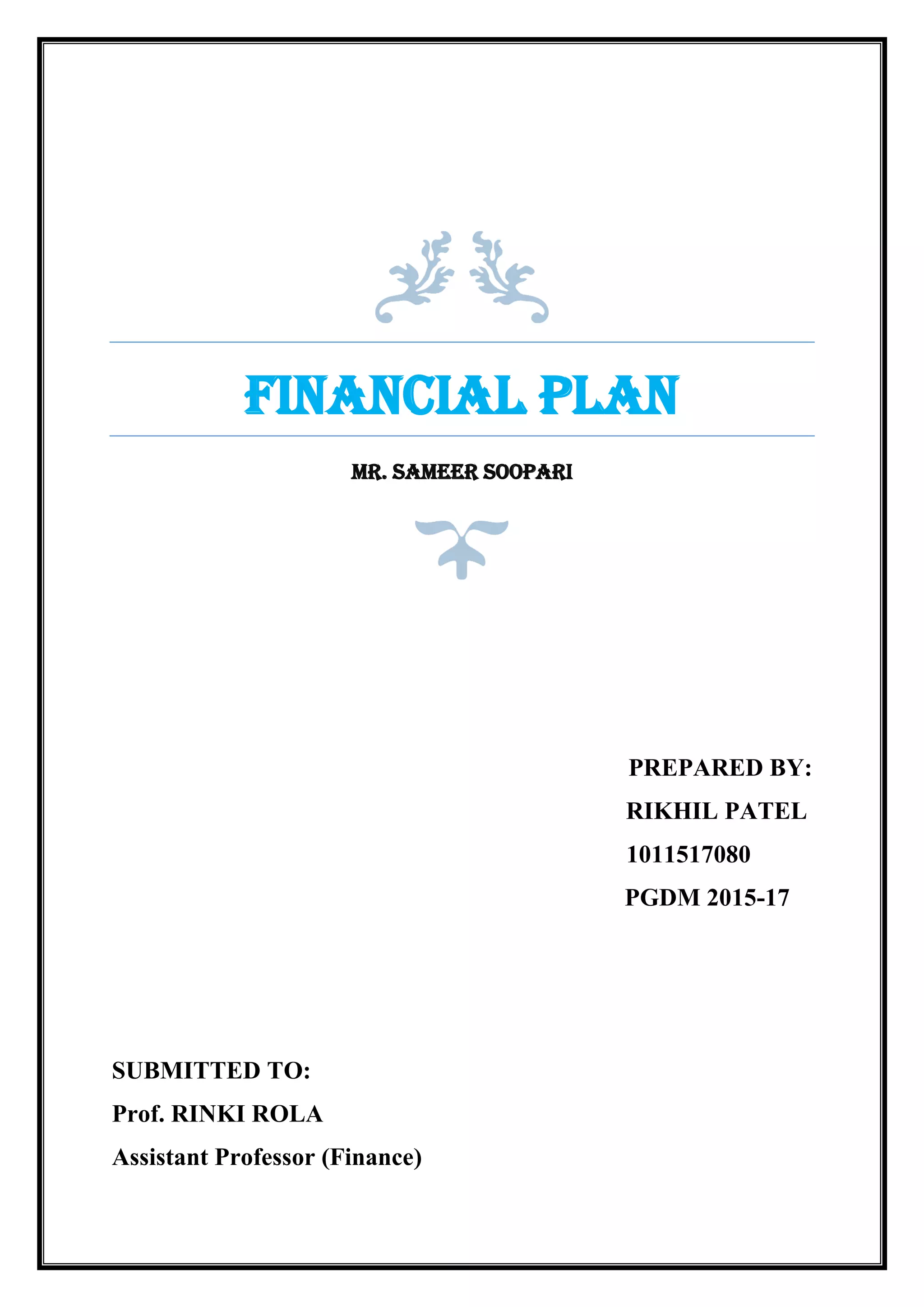 Financial Plan | PDF