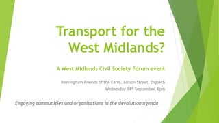 Transport for the West Midlands? (14.09.2016) | PPTX