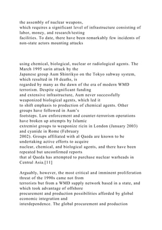 WMD Proliferation, Globalization, and International Security.docx