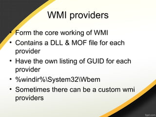 WMI - A FRONT DOOR FOR MALWARES | PPT