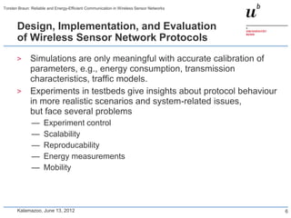 Wmich 2012Reliable and Energy-Efficient Communication in Wireless Sensor Networks | PPT