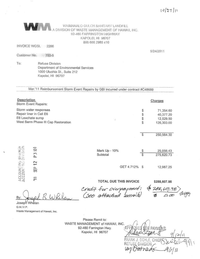 Waste Management Invoices | PDF