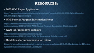 A Guide to Applying for the Wells Mountain Initiative Scholarship 2023 ...