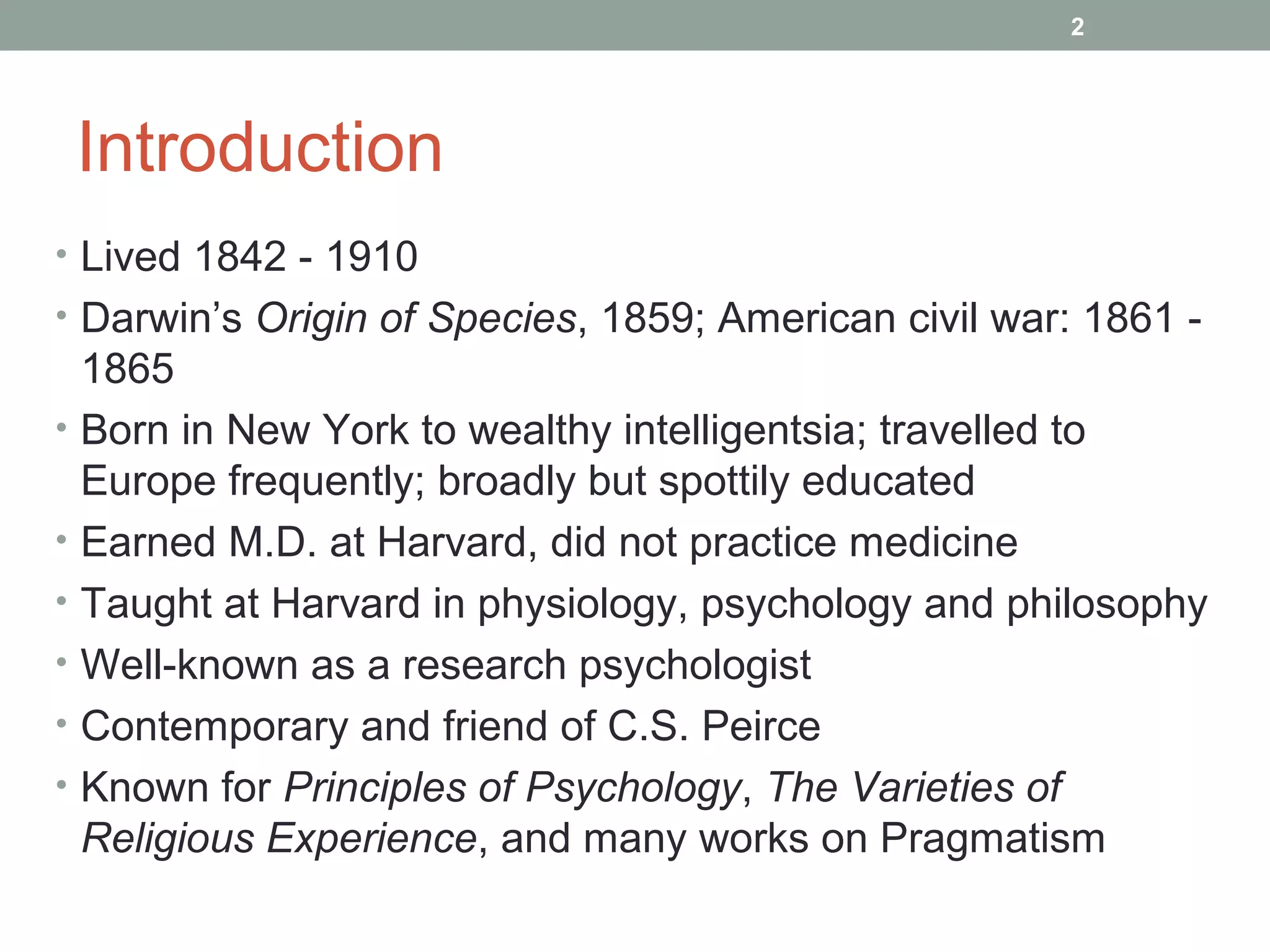The Pragmatism of William James | PPT