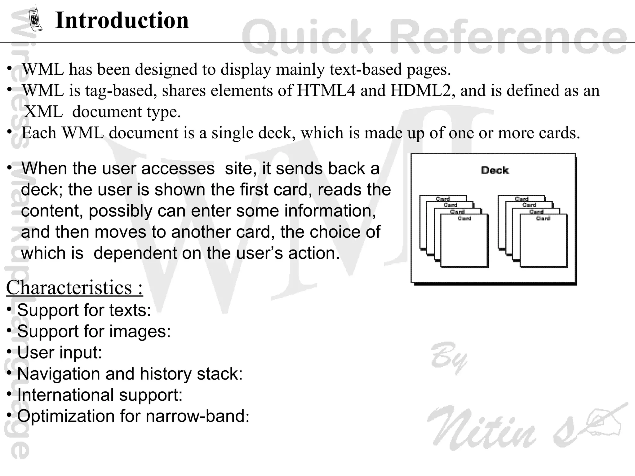 Quick Referance to WML | PPS