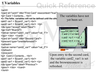 Quick Referance to WML | PPS