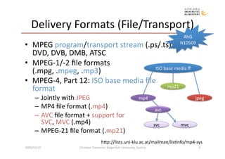 MPEG (Systems) standards: where are we today? | PPT