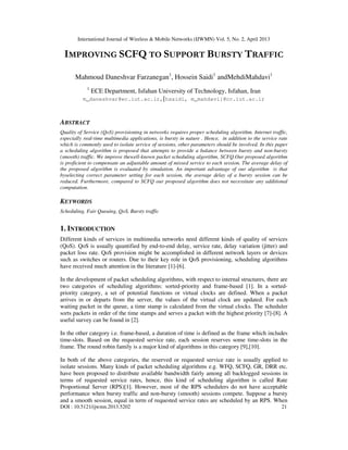 IMPROVING SCFQ TO SUPPORT BURSTY TRAFFIC | PDF