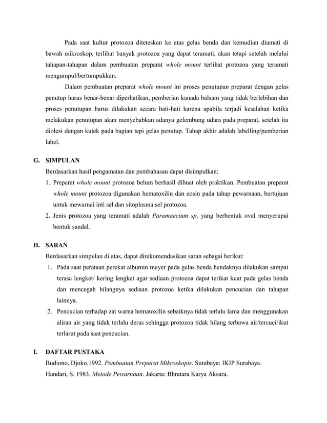 Preparat Whole Mount Protozoa_Preparat Rentang Mesenterium_Preparat ...