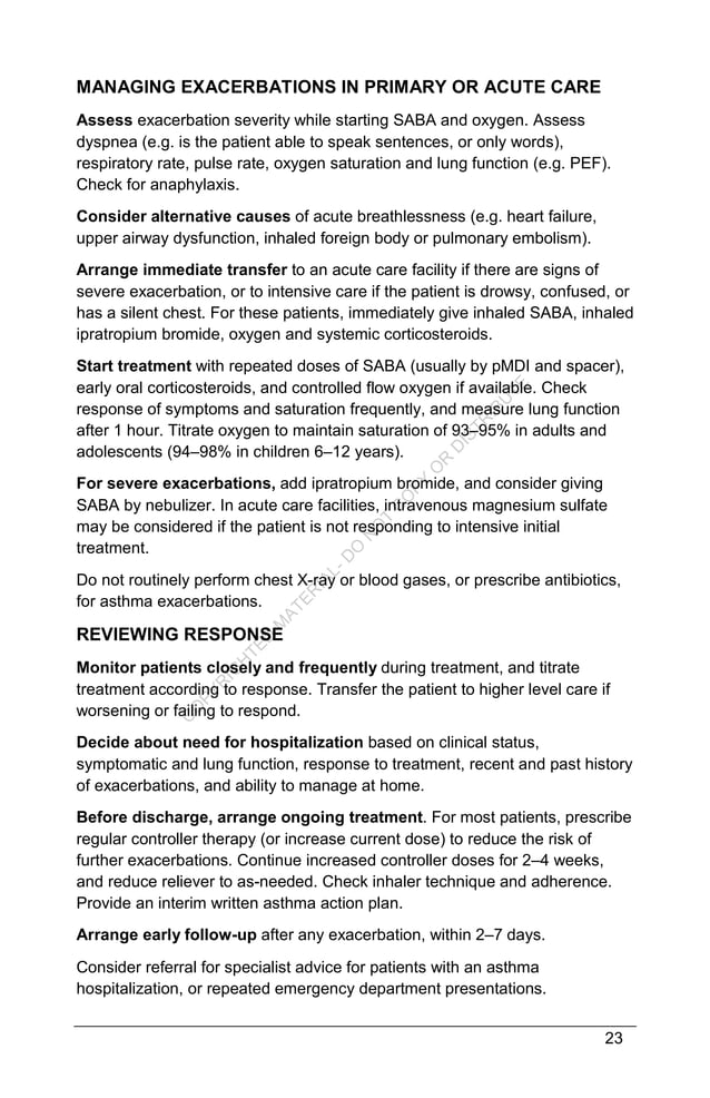 Pocket Guide for Asthma Management and Prevention (GINA 2017) | PDF