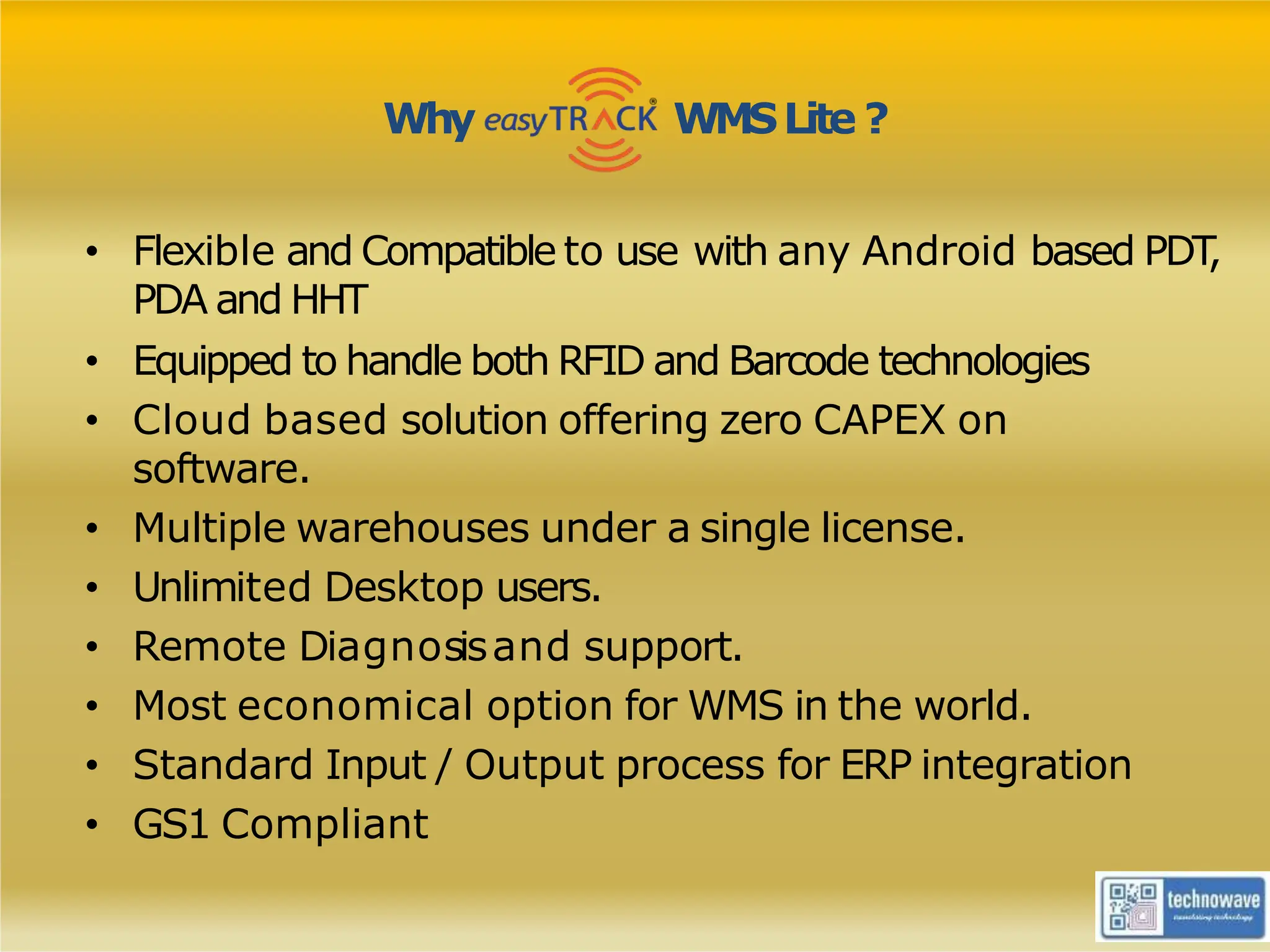 WMS (Warehouse Management System) Technowave Group | PPTX