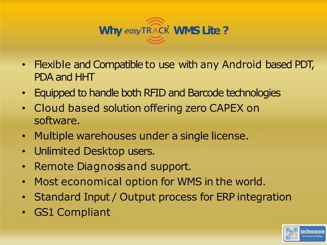 WMS (Warehouse Management System) Technowave Group | PPT