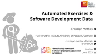 Automated Exercises & Software Development Data | PPT