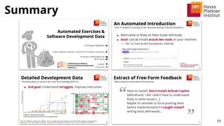 Automated Exercises & Software Development Data | PPT