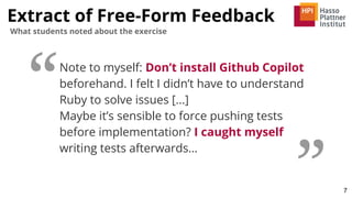 Automated Exercises & Software Development Data | PPT