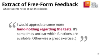 Automated Exercises & Software Development Data | PPT
