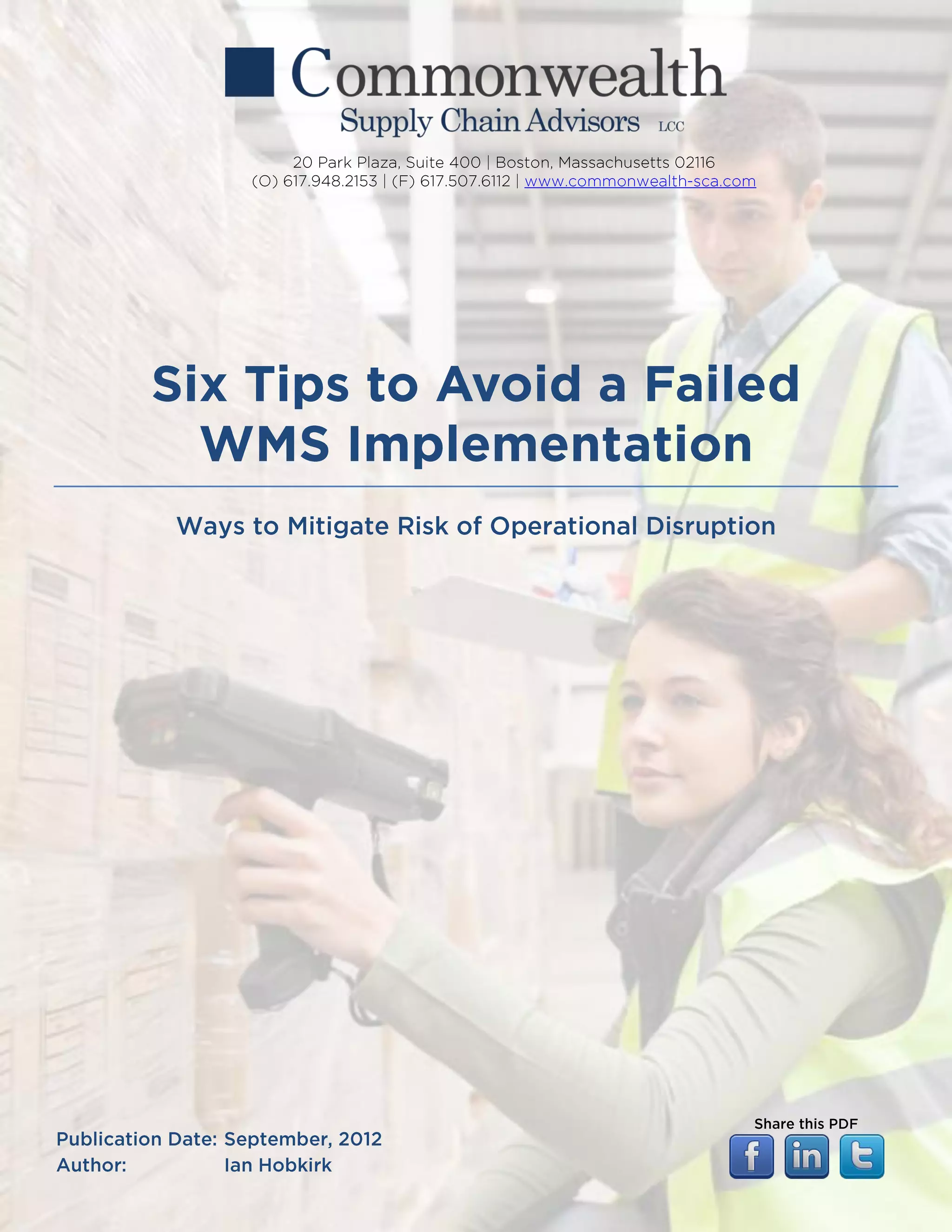 6 Tips to Avoid a Failed Warehouse Management System (WMS) Implementation | PDF