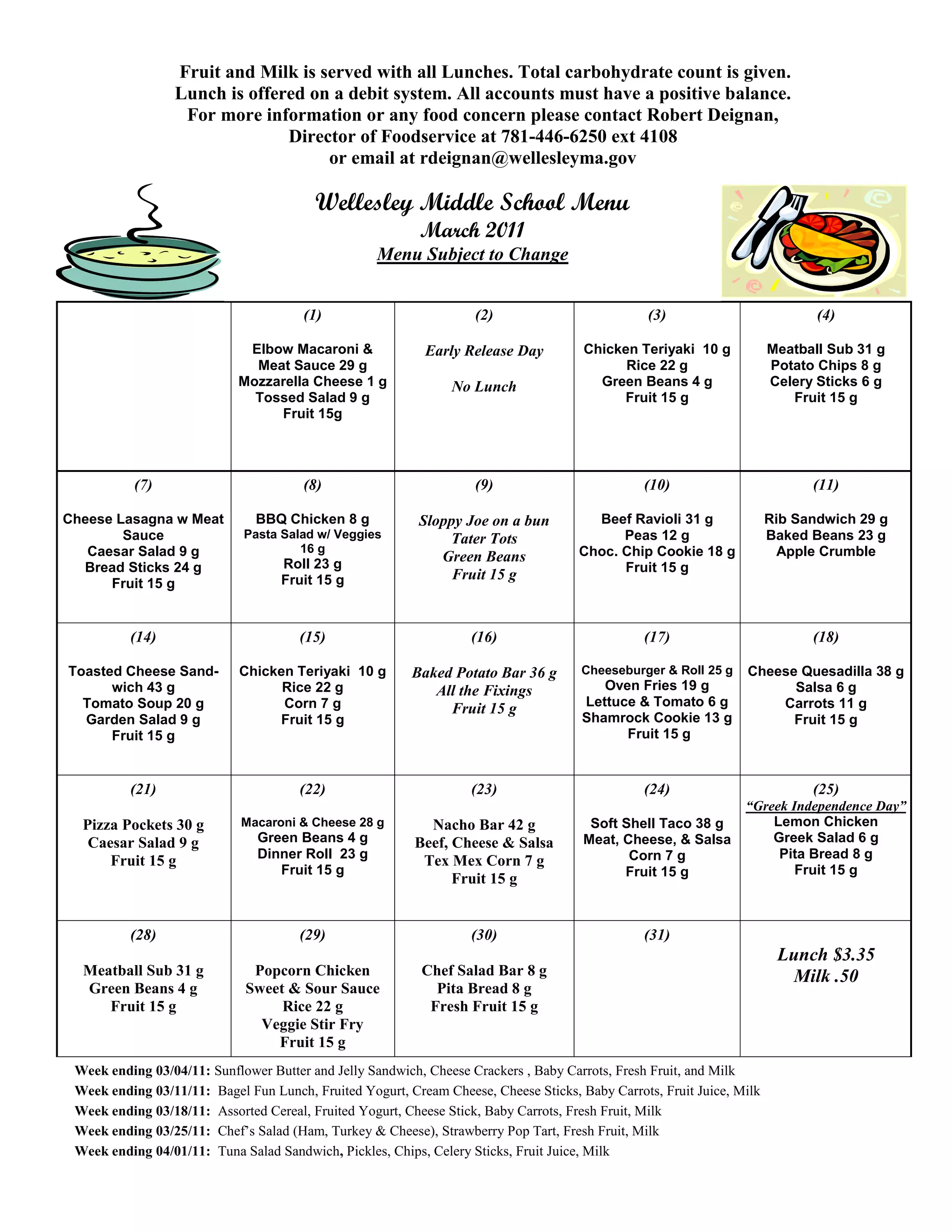March WMS Menu | PDF | Desserts and Baking | Food & Drink