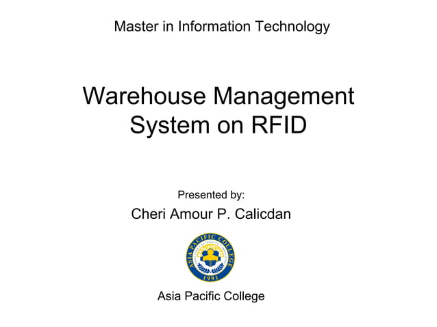 RFID on Warehouse Management System | PPT | Logistics | Business