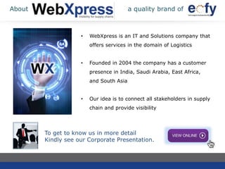 WebXpress Warehouse Management System | PPTX | Cloud Computing | Internet
