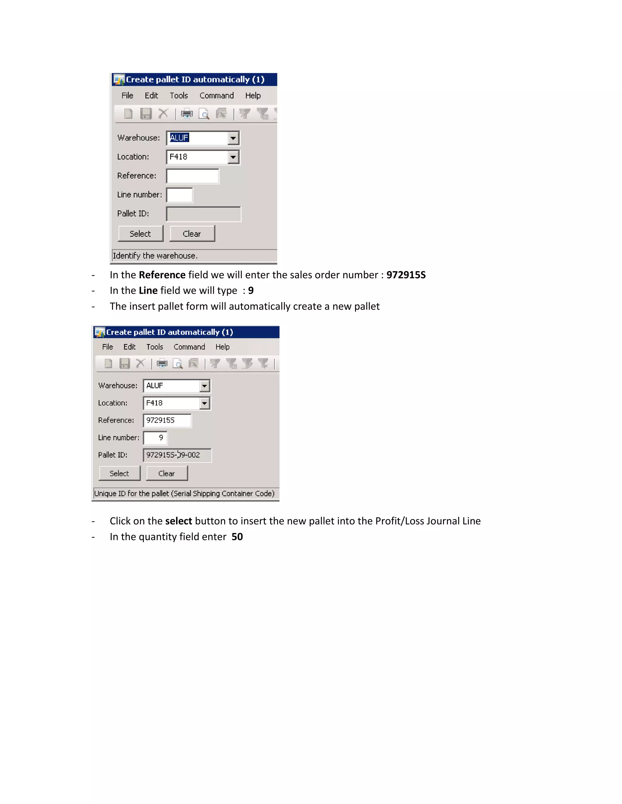 WMS Update: Create Pallet Id in item Transaction Journal | PDF