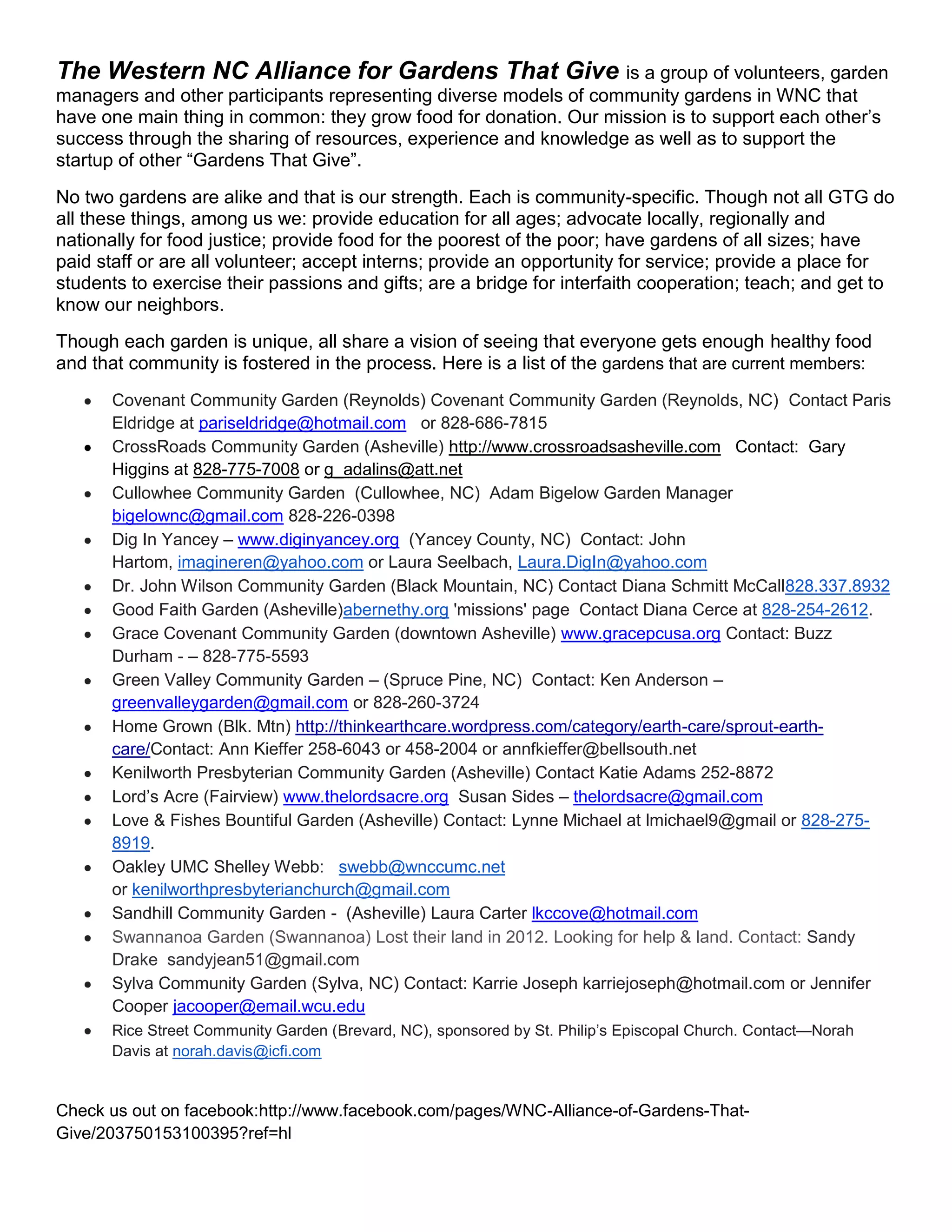 WNC Alliance of Gardens that Give | DOCX