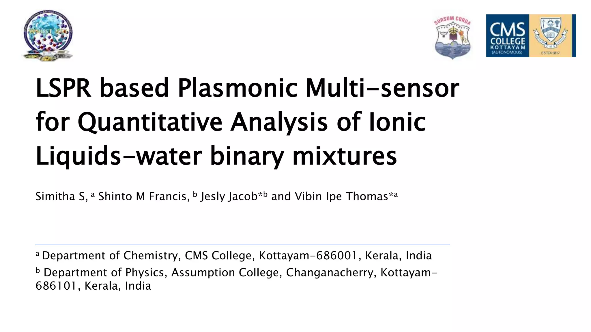 plasmonic sensors | PPTX
