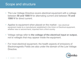 New LVD directive (2014/35/UE) | PPTX