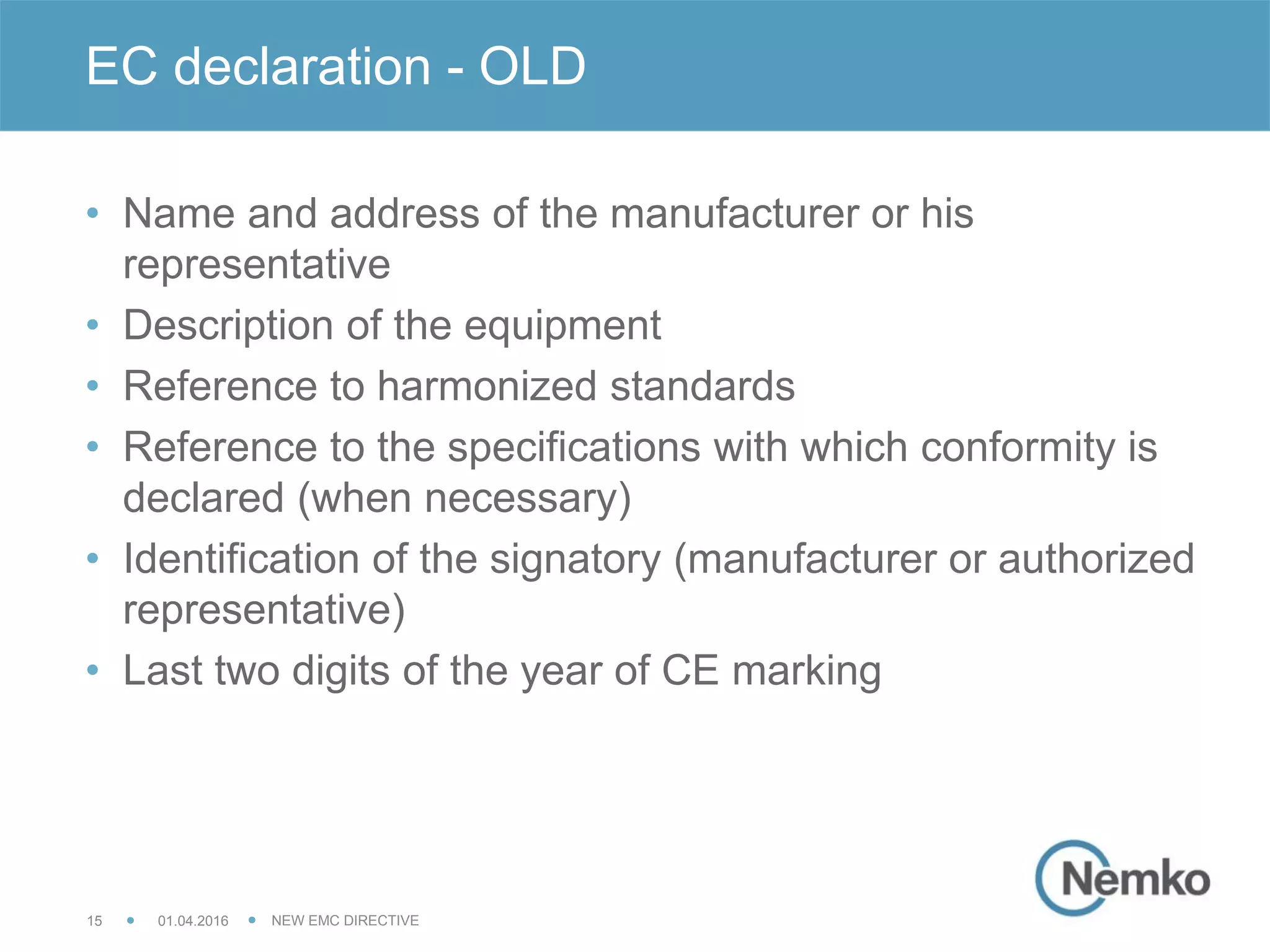 New EMC directive (2014/30/UE) | PPT