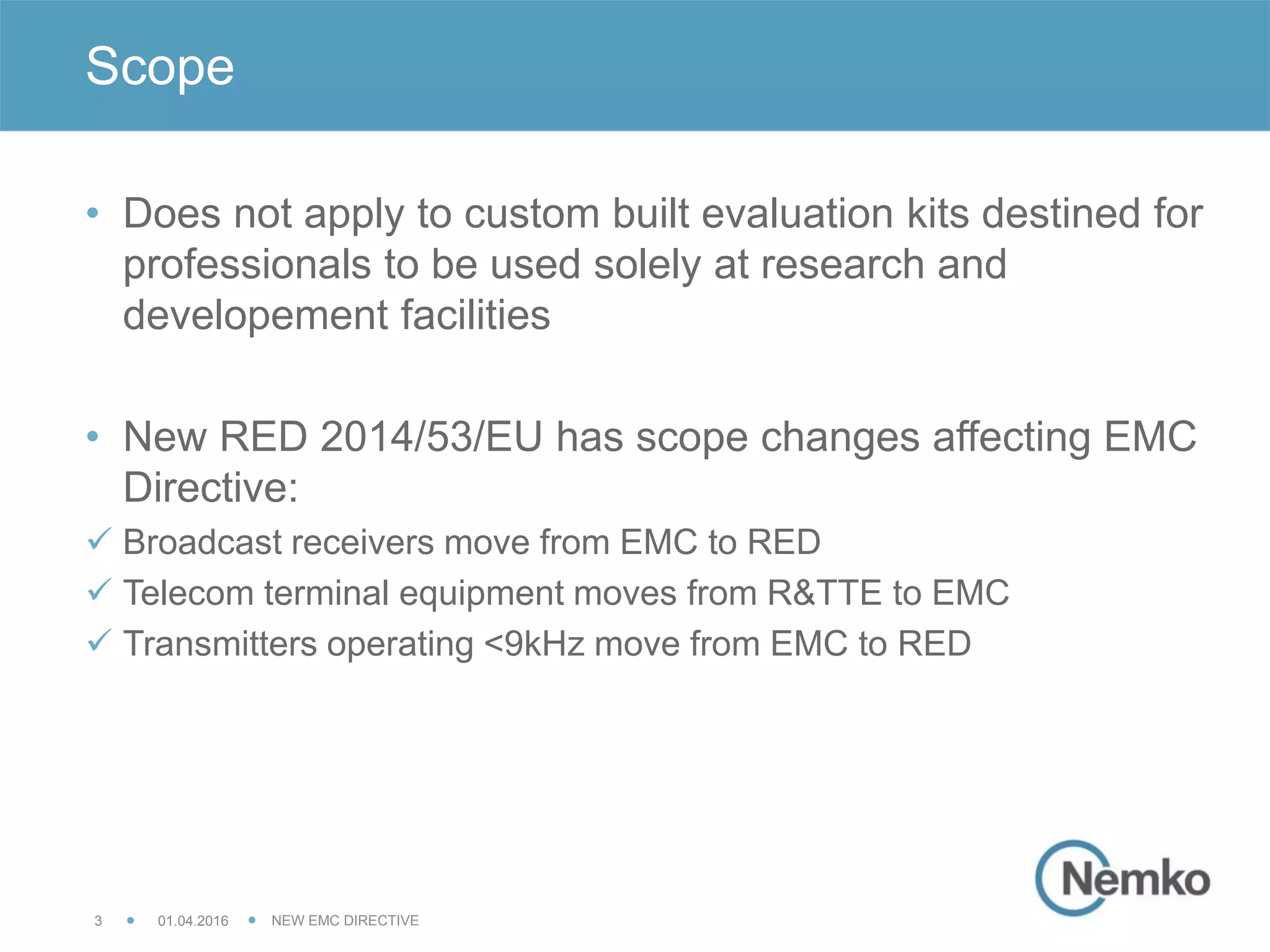 New EMC directive (2014/30/UE) | PPTX | Technology & Computing