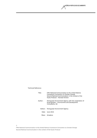FIFTH NATIONAL COMMUNICATION TO THE UNITED NATIONS FRAMEWORK CONVENTION ...