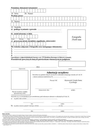 Wniosek Do Dowodu Osobistego | PDF